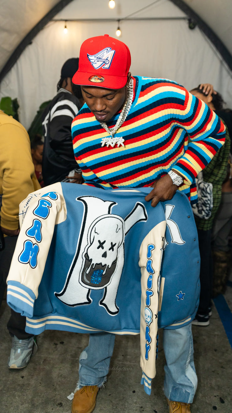 Kream Factory Baby Blue Letterman/Varsity Jacket